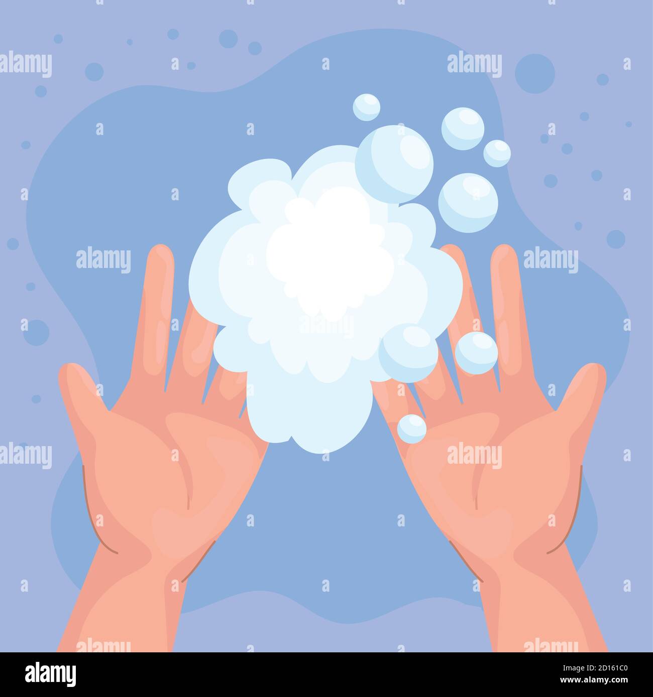 Global handswashing day hands with soap bubbles vector design Stock ...