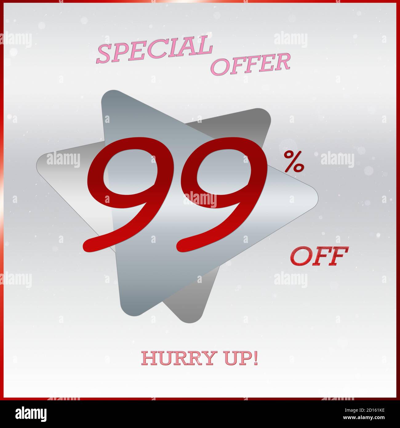 Primium Special Offer Discount Banner With 99% Off Hurry Up Text On ...