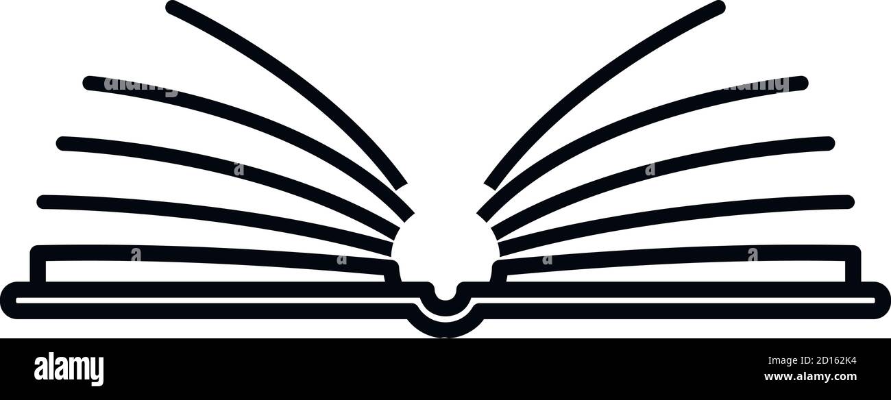 Open library book icon. Outline open library book vector icon for web ...