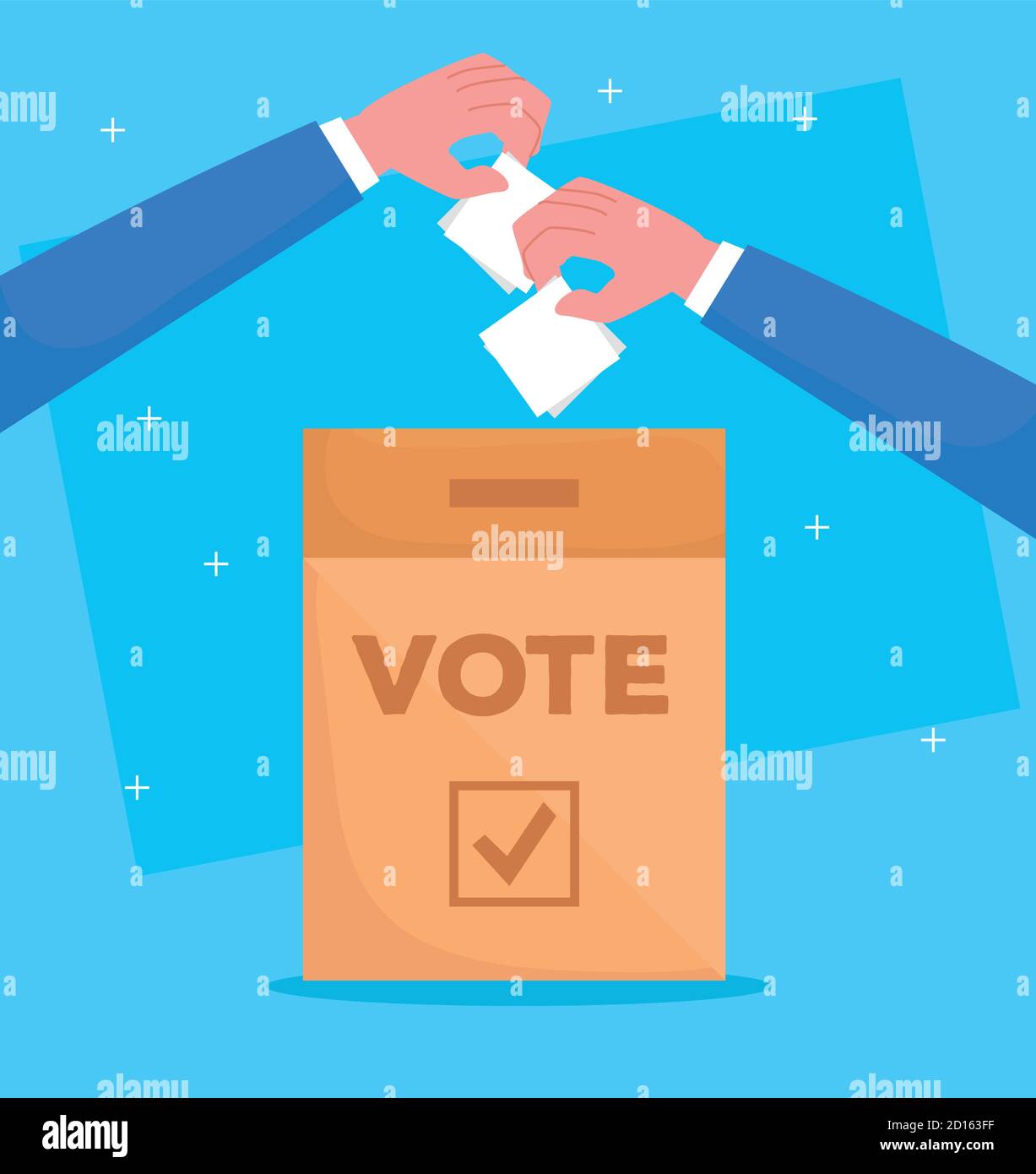 hand holding vote paper and box vector design Stock Vector Image & Art ...