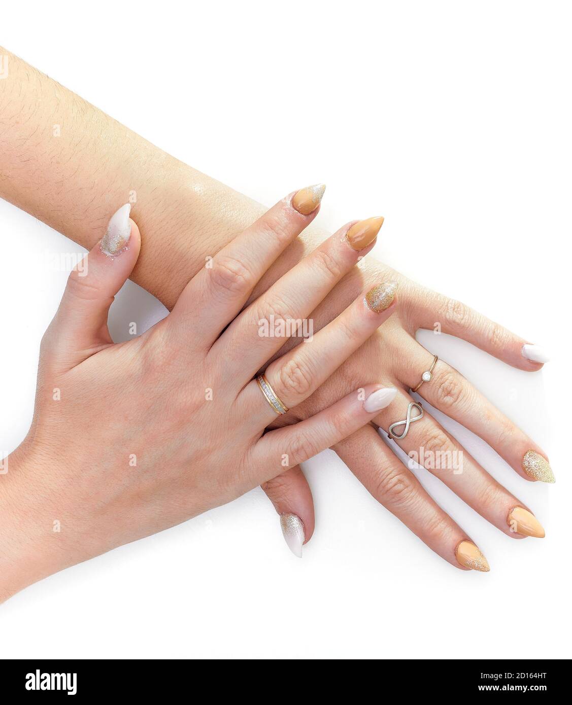 Woman hand rings fingers Cut Out Stock Images & Pictures - Alamy
