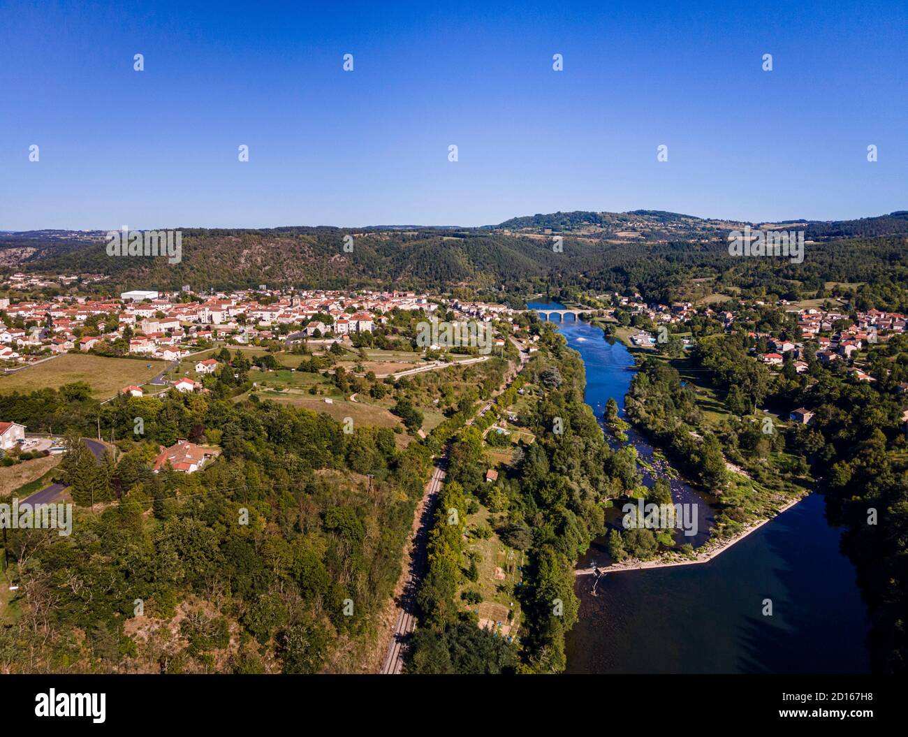 France, Haute Loire, Retournac, Loire valley (aerial view Stock Photo ...