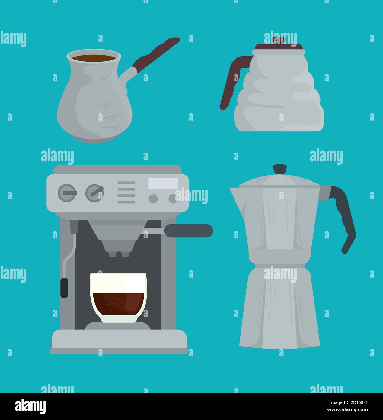 Coffee equipment brewing methods Stock Vector Images - Alamy