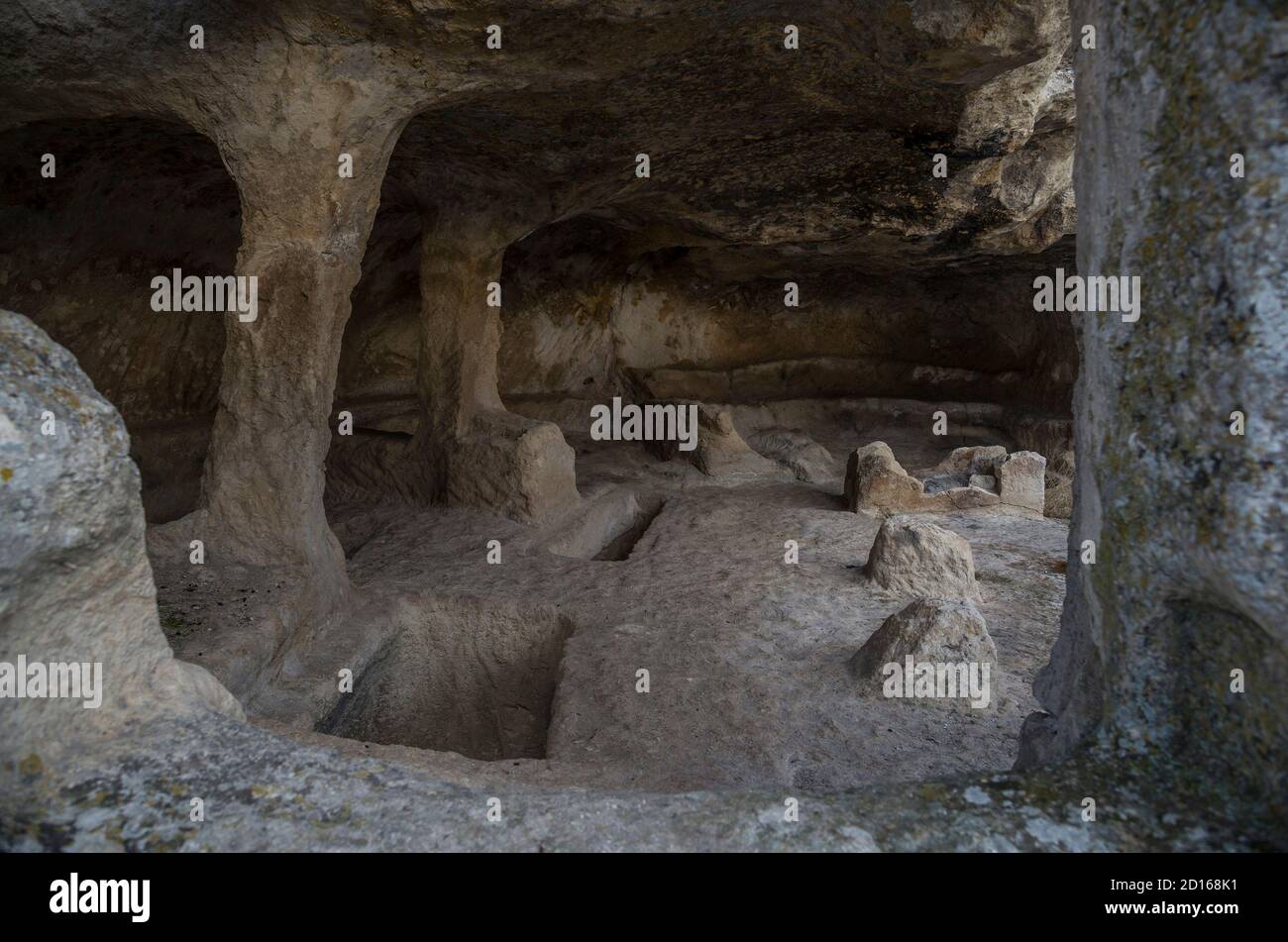 Caves of the ancient city of Eski-Kermen. Crimea Stock Photo - Alamy
