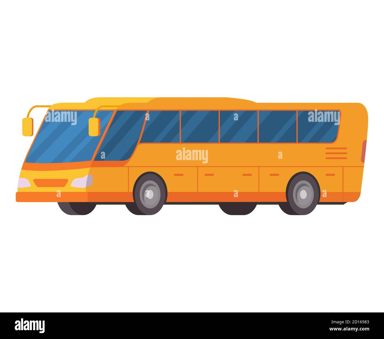Yellow city bus. Vector illustration flat style. Public transport Stock ...