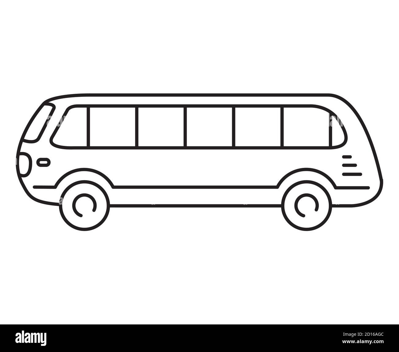 Bus outline icon. Passenger transport.Vector flat illustration Stock ...