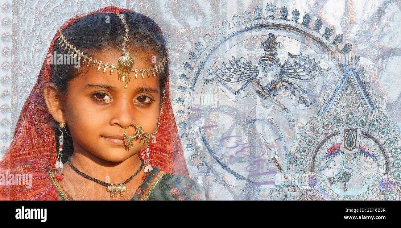 India, Odisha, young girl, photographic composition series "voyage ...