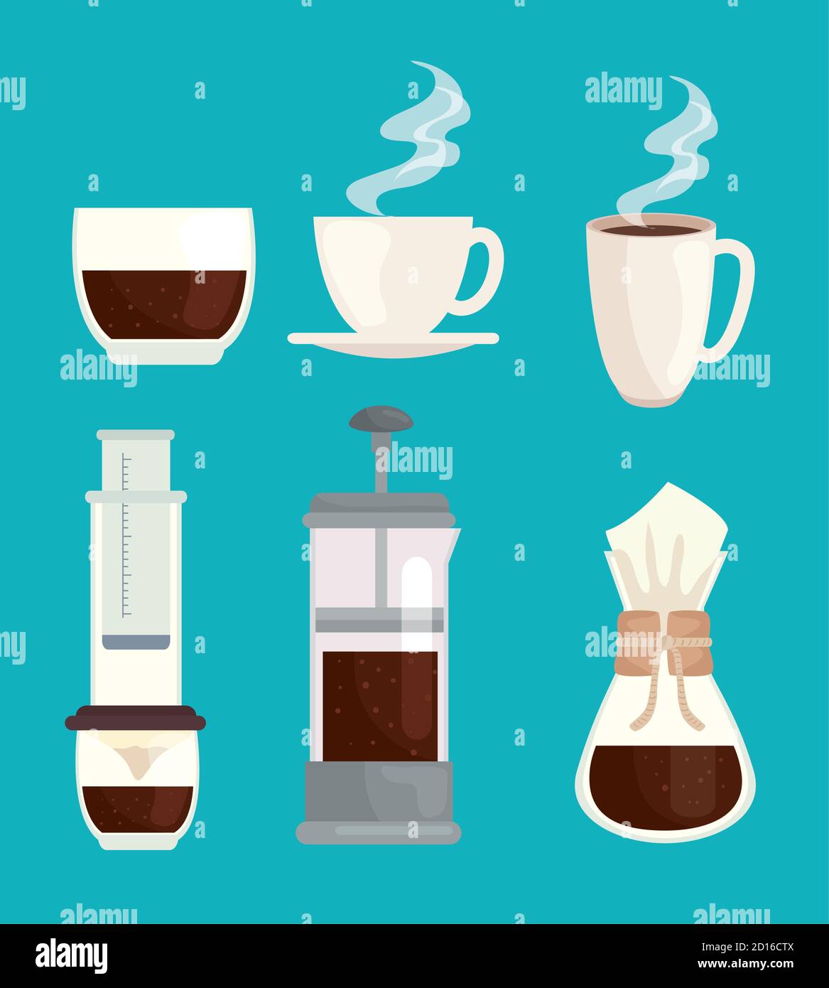 set icons, coffee brewing methods Stock Vector Image & Art - Alamy