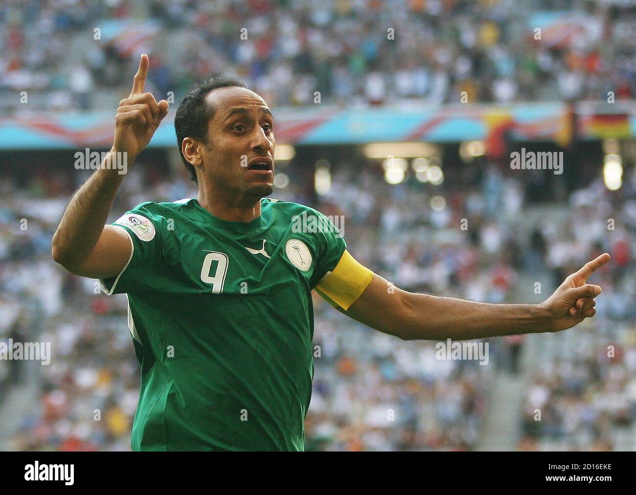Sami Al Jaber Of Saudi Arabia Celebrates His Goal High Resolution Stock ...