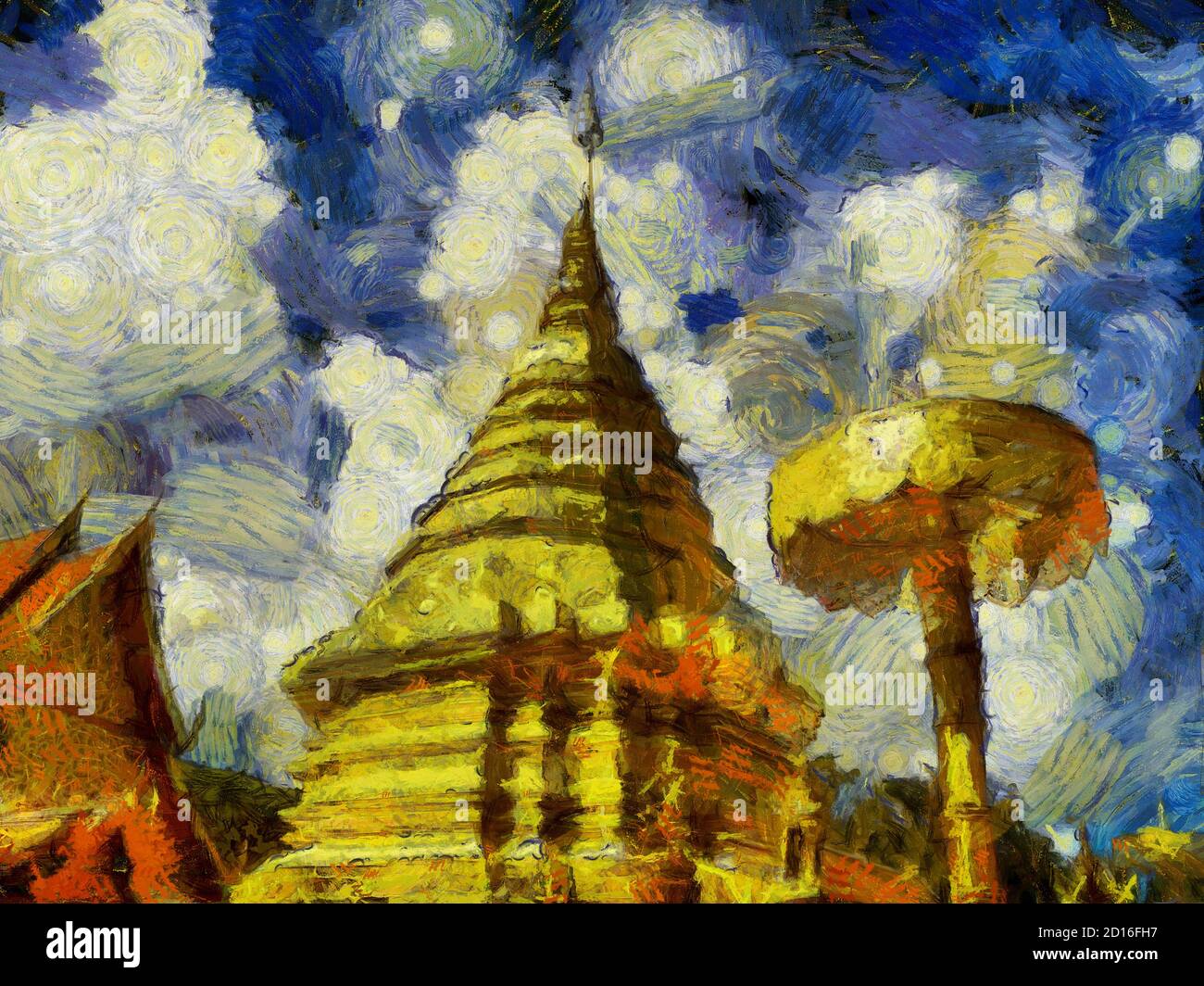Wat Phra That Doi Suthep temple Illustrations creates ant style ...