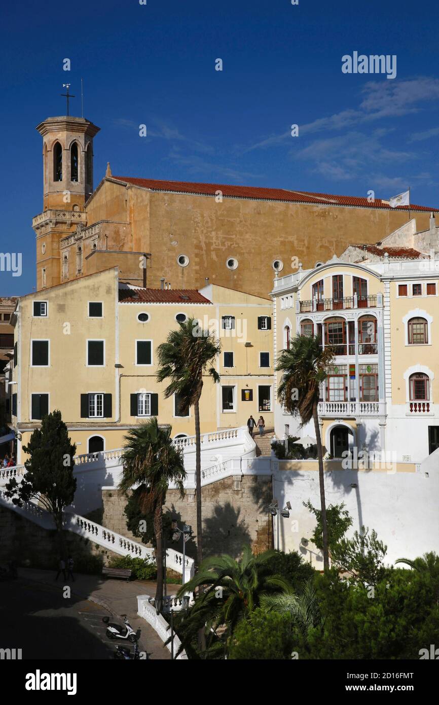 Spain, Balearic islands, minorca, Mahon, church Santa Maria close to ...