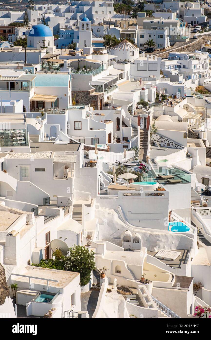 Greece, Cyclades, Santorini Island (Thera or Thira), the town of Fira ...