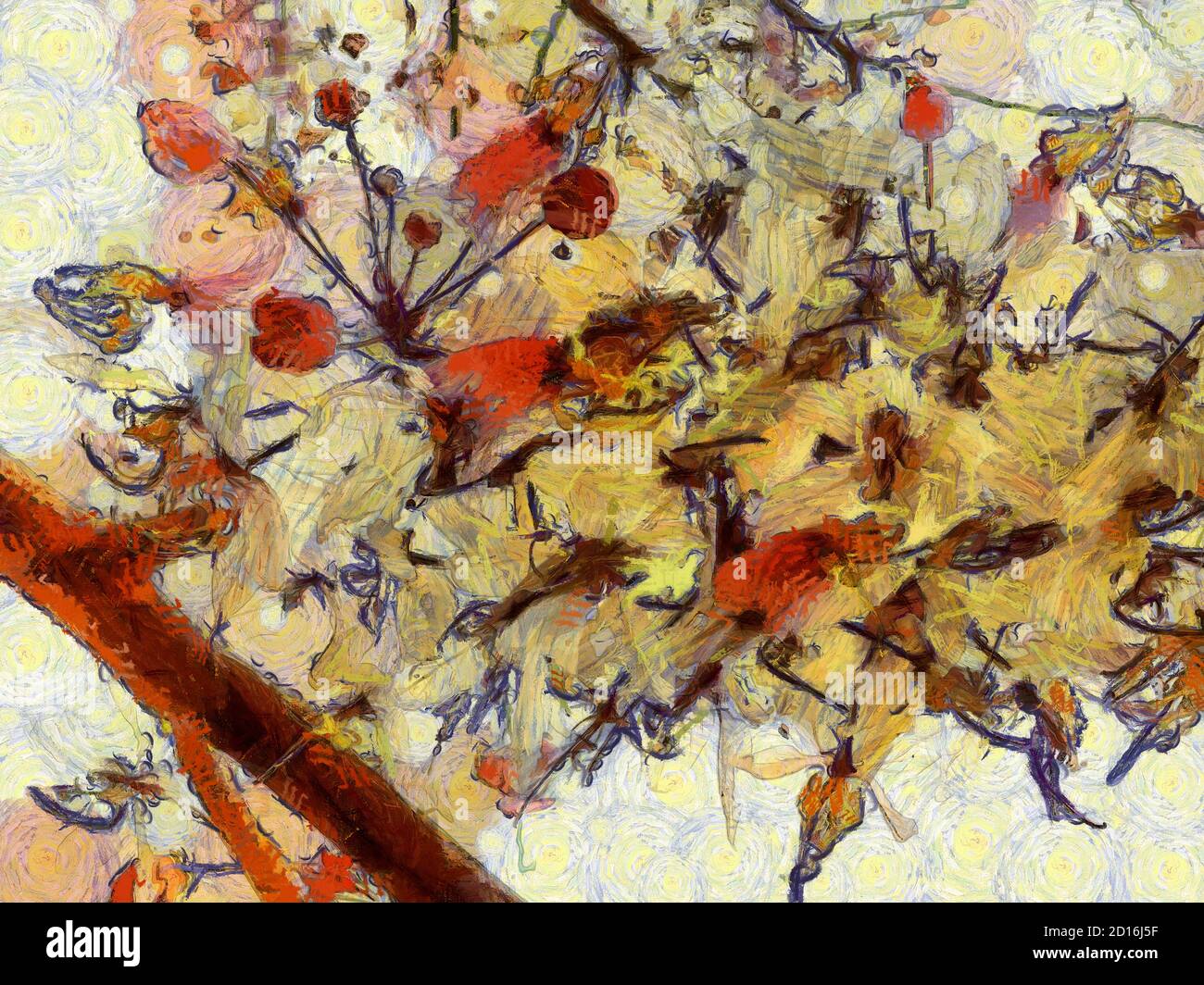 White and pink flower bushes on the tree Illustrations creates ant ...