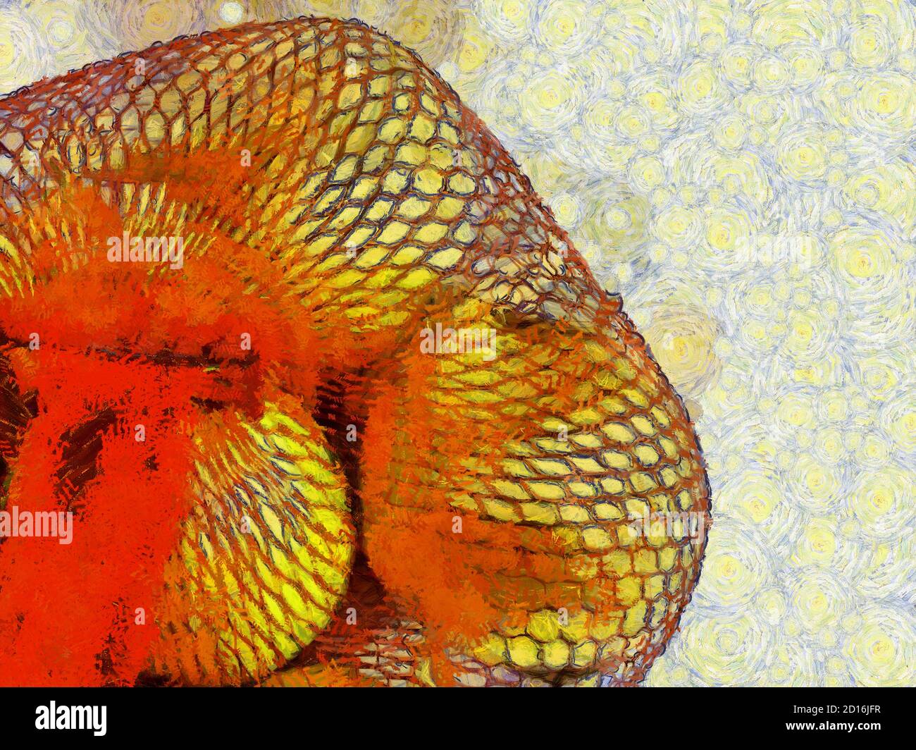 Onions in a mesh bag Illustrations creates ant style impressionis of ...