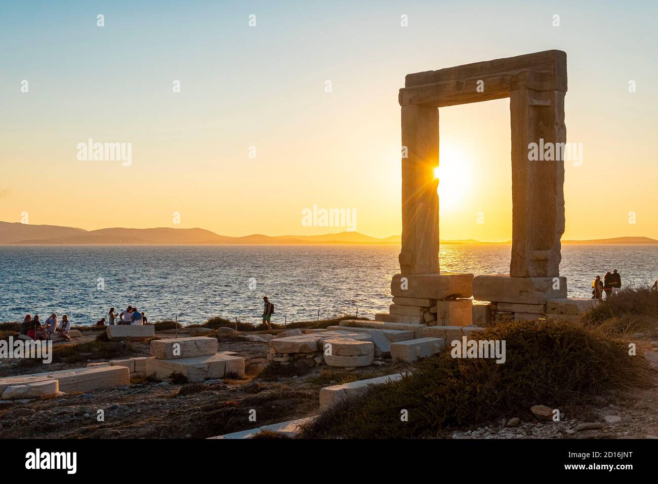 Greece, Cyclades, Naxos Island, door of the temple of Apollo at Chora ...