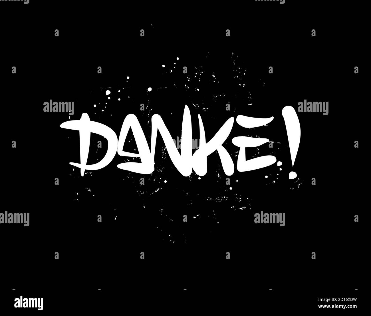 Danke (thank you) Lettering Text on black background in vector ...