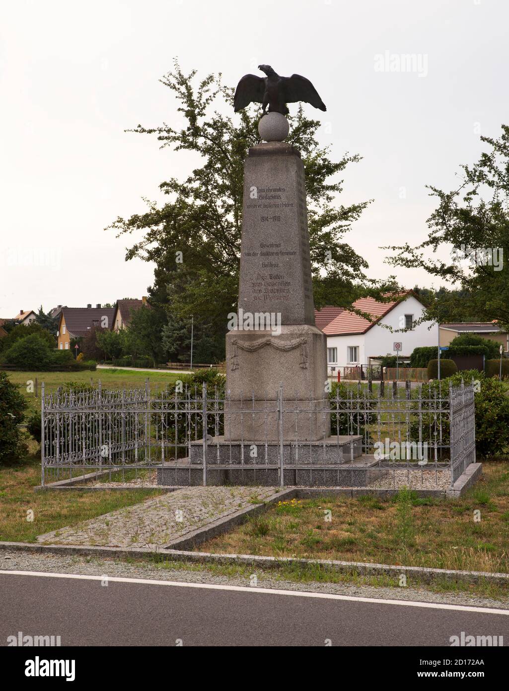War memorial to fallen of First World War in Gablenz. Germany Stock ...