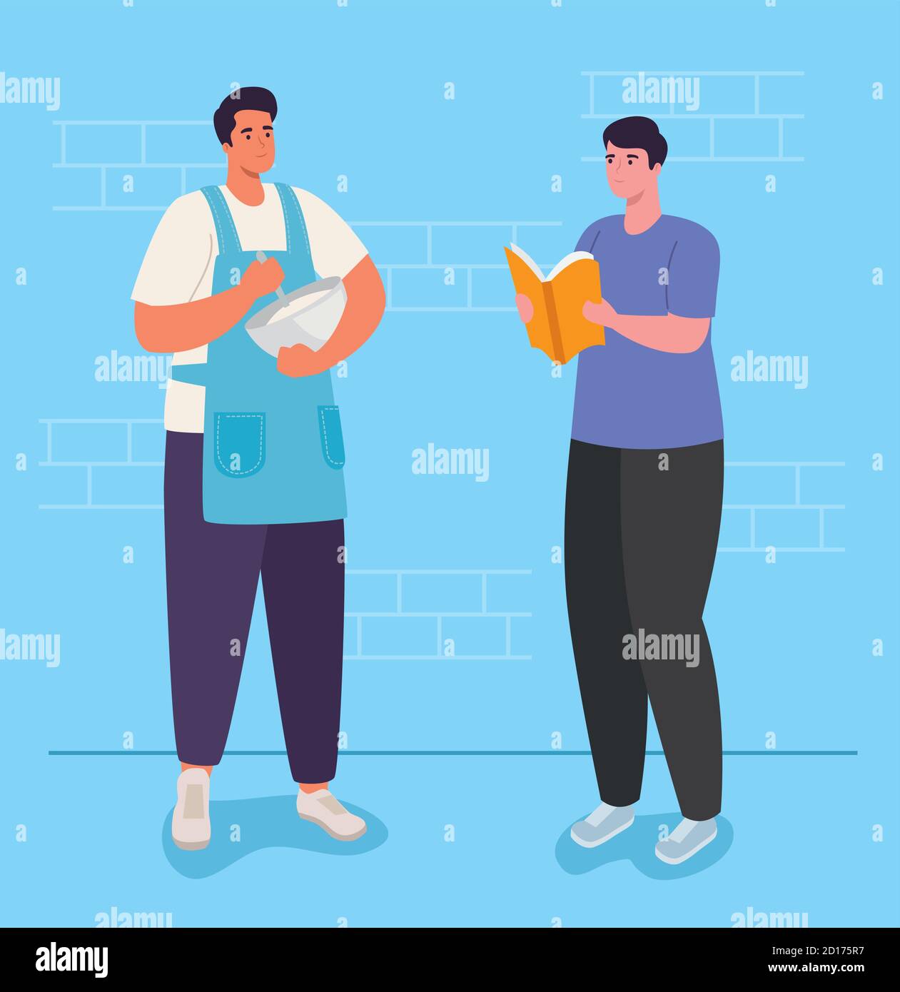 men cooking and reading vector design Stock Vector Image & Art - Alamy
