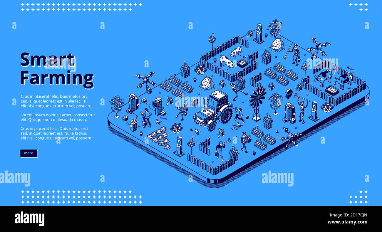 Smart farming banner. Agriculture technologies and innovations ...