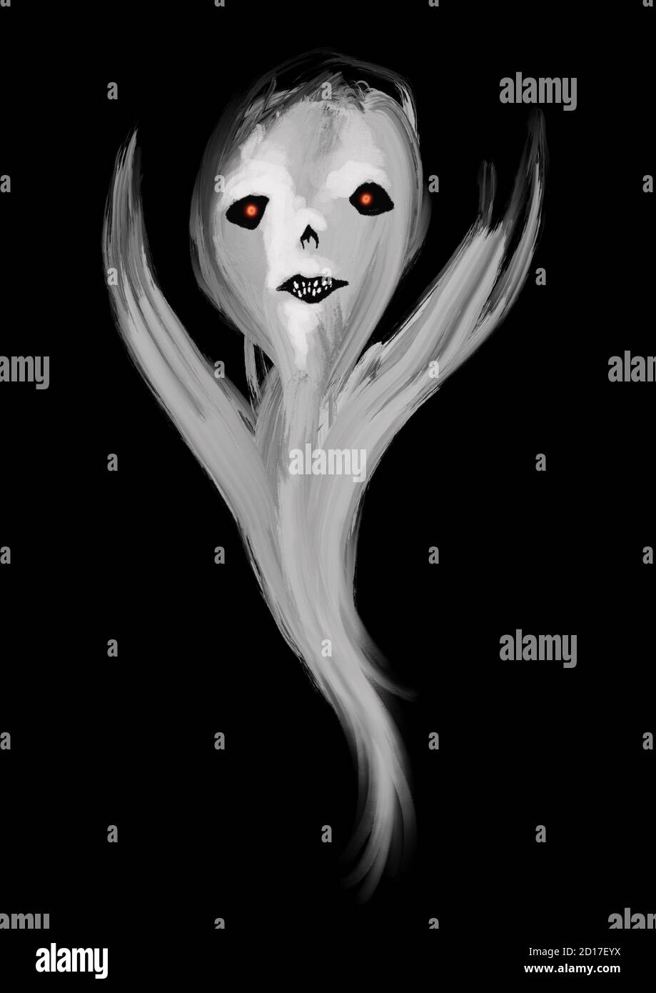 Spoky creepy haunted portrait art Stock Photo - Alamy