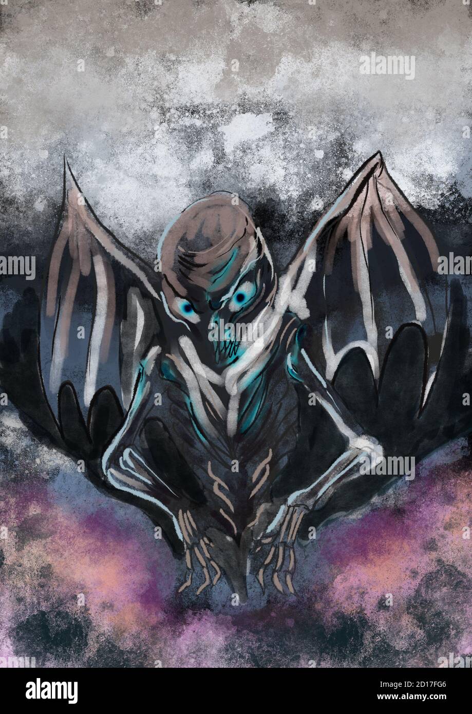 Mothman monster illustration Stock Photo - Alamy