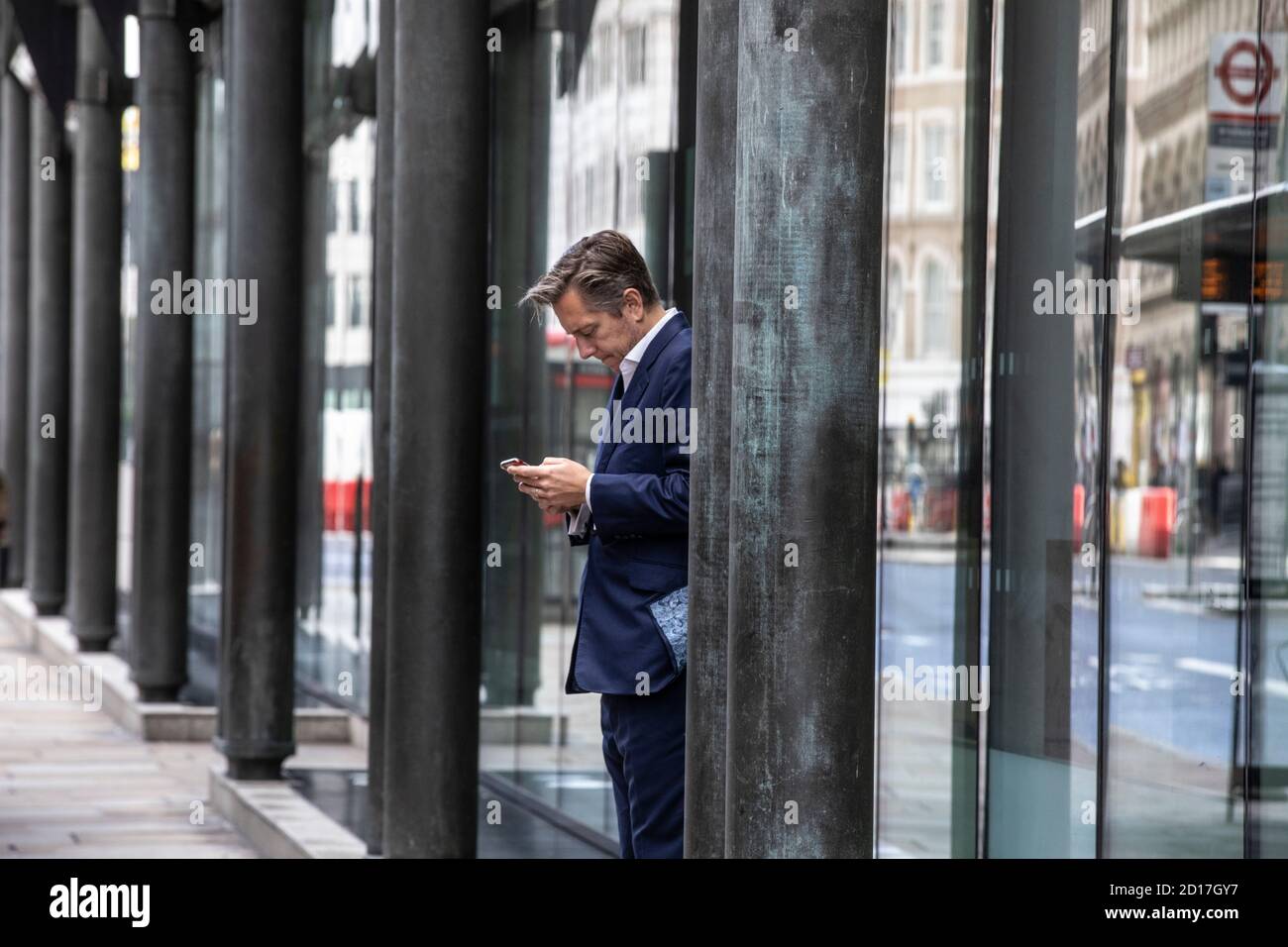 City banker takes break hi-res stock photography and images - Alamy