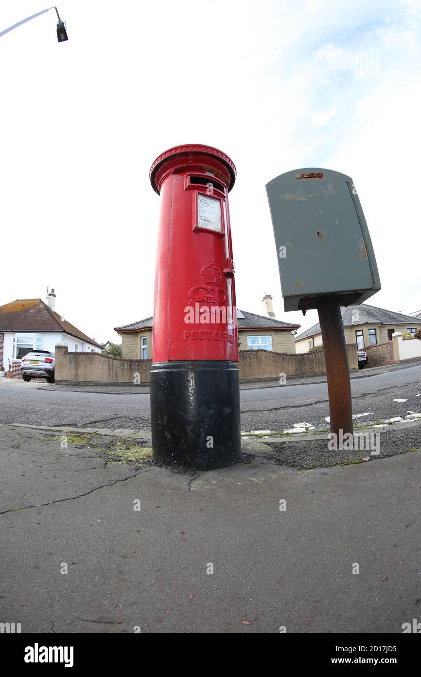 Ayr Ayrshire, Scotland, UK 05 Oct 2020 : The Edward VIII pillar post ...