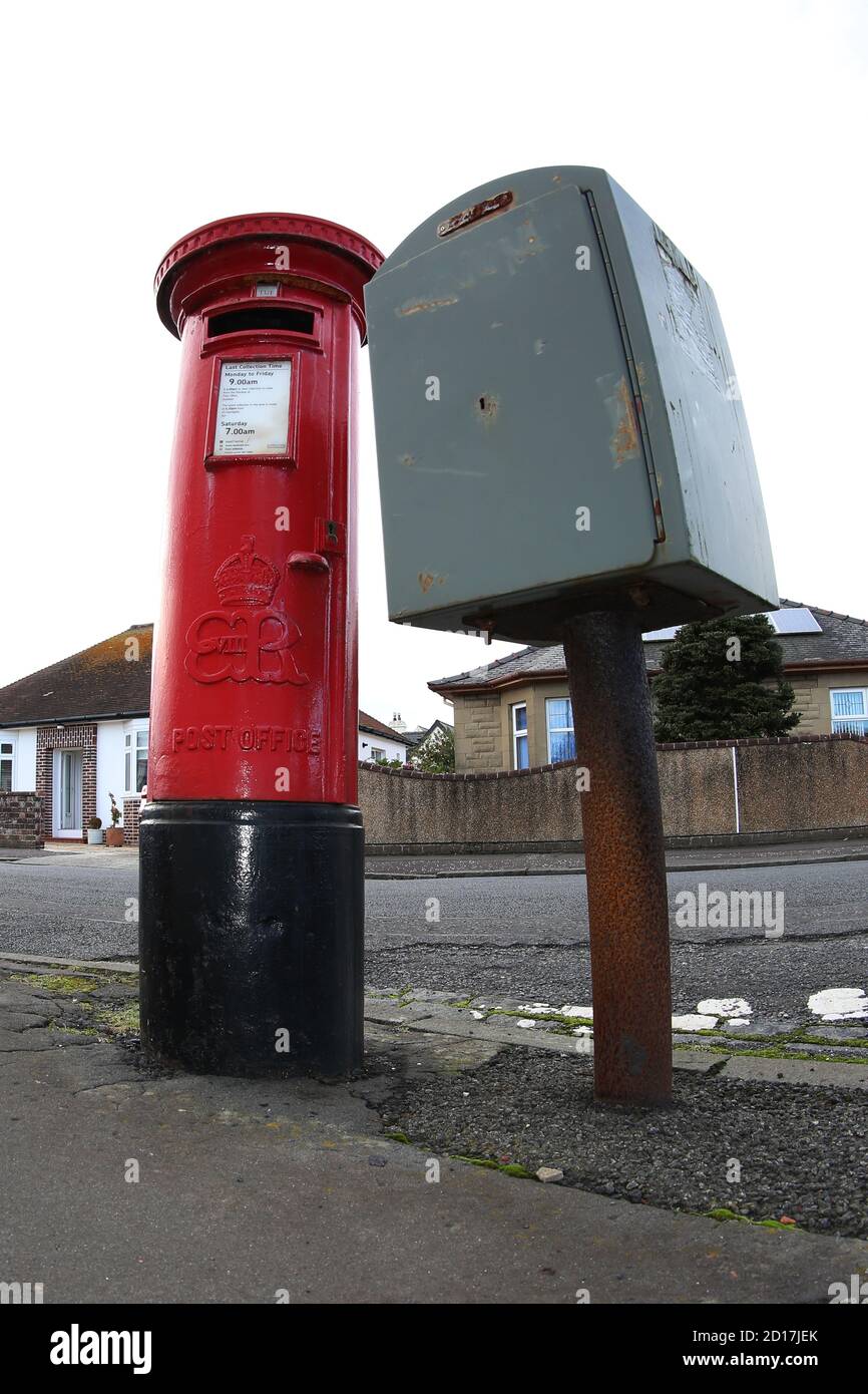 Ayr Ayrshire, Scotland, UK 05 Oct 2020 : The Edward VIII pillar post ...