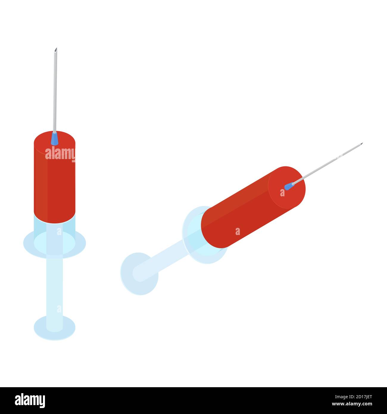 Syringe isometric 3d icon. Blood test vector illustration isolated on ...
