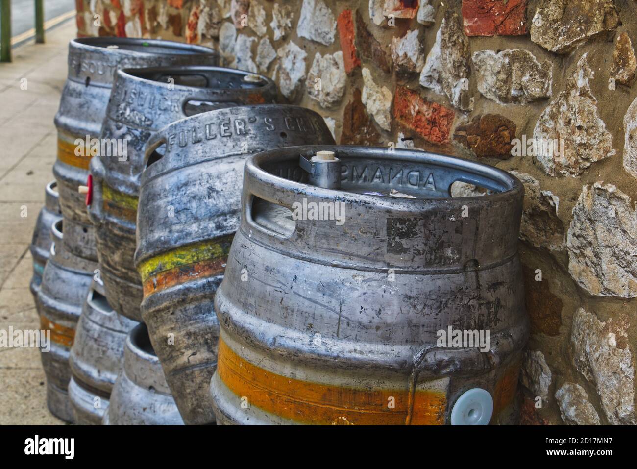 Stack of aluminium beer barrels hi-res stock photography and images - Alamy