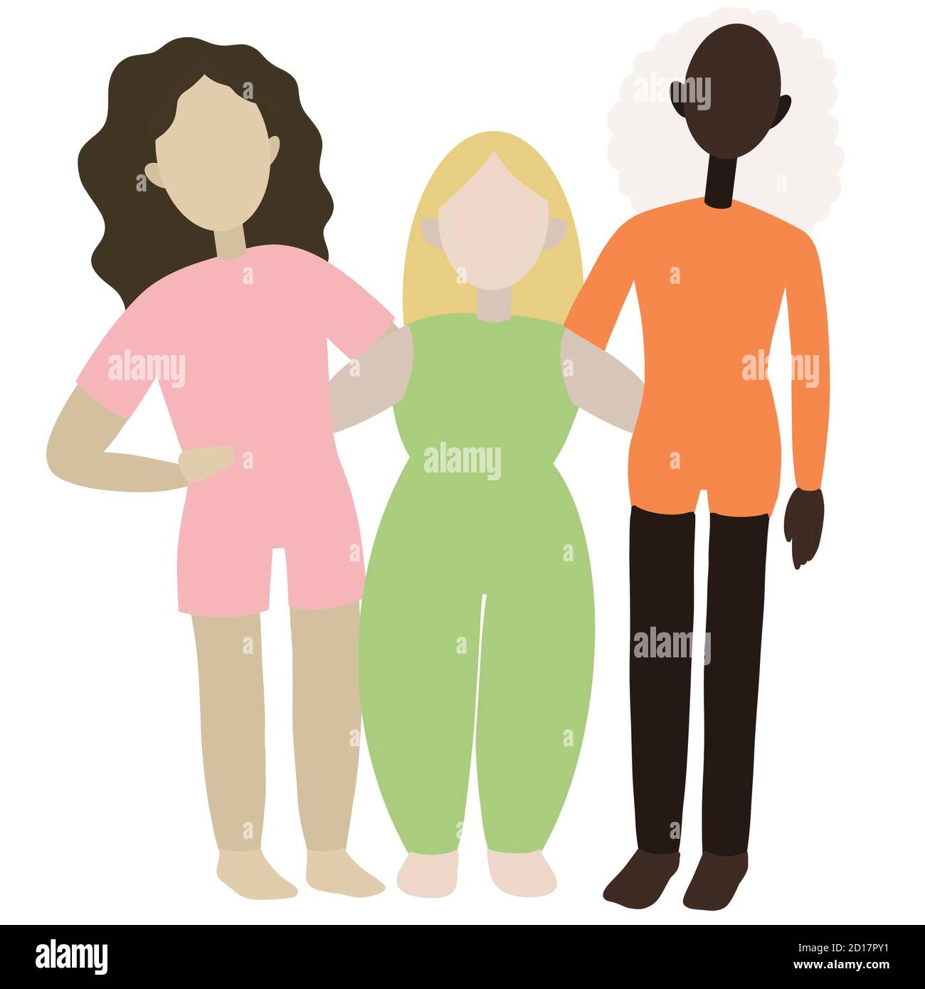 interracial friendship concept. multicultural friends. faceless or ...