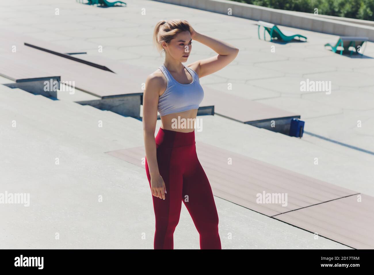 Running woman. Runner is jogging on sunrise. Female fitness model ...