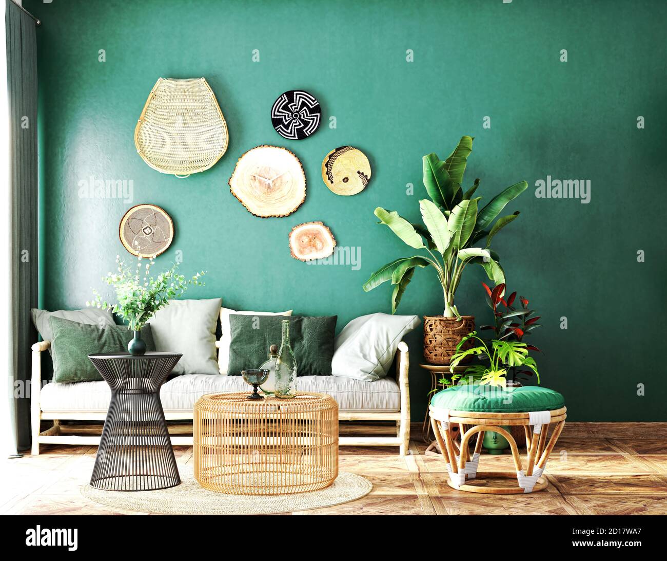 3d render of modern home interior living room Stock Photo - Alamy