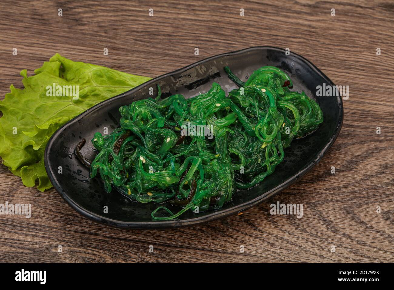 Green Chuka Seaweed Salad Isolated on White Background Top View. Wakame ...