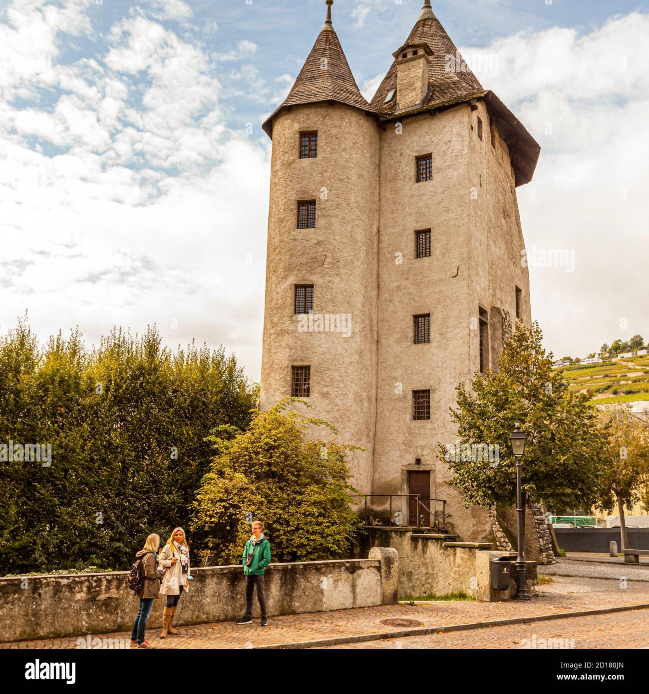 Witch tower in Sion, Switzerland Stock Photo - Alamy