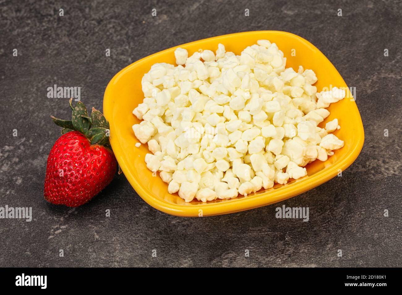 Dietary food - grain cottage cheese in the bowl Stock Photo - Alamy