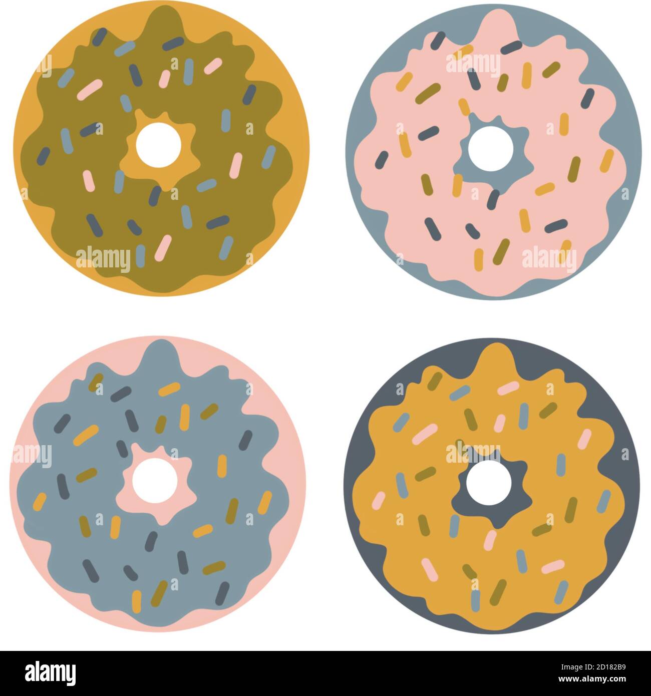 four donuts pattern in pastel colors. glazed sweet donuts for web ...