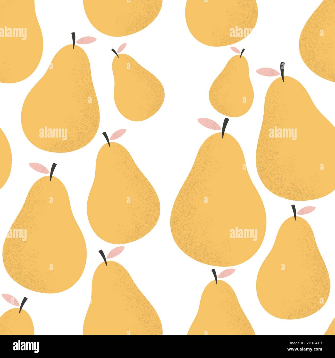 summer seamless pears pattern . Set of yellow pears for holiday ...