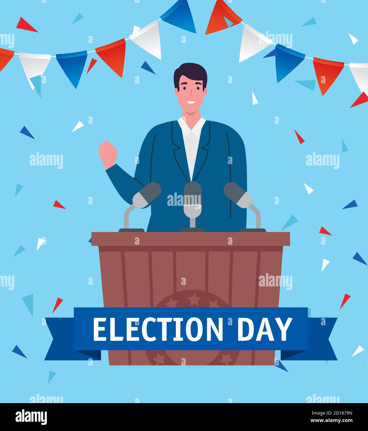 Elections day president on podium vector design Stock Vector Image ...