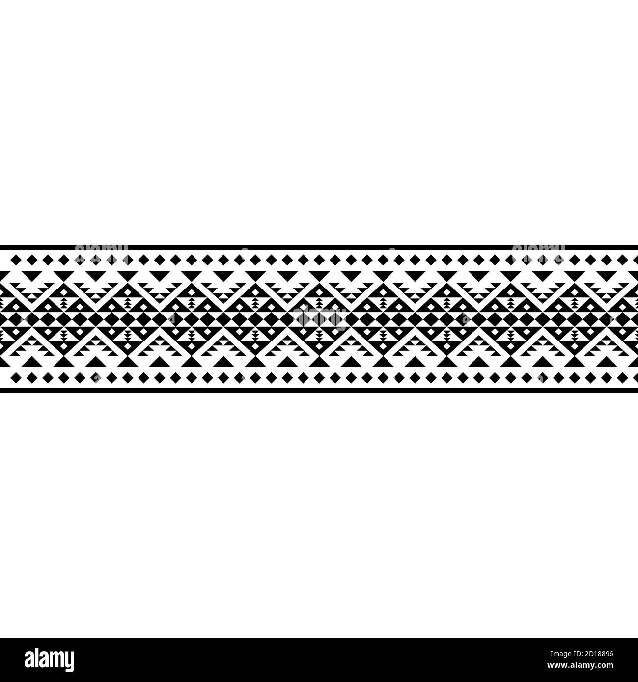 Stripe aztec ethnic pattern texture background template in black white ...