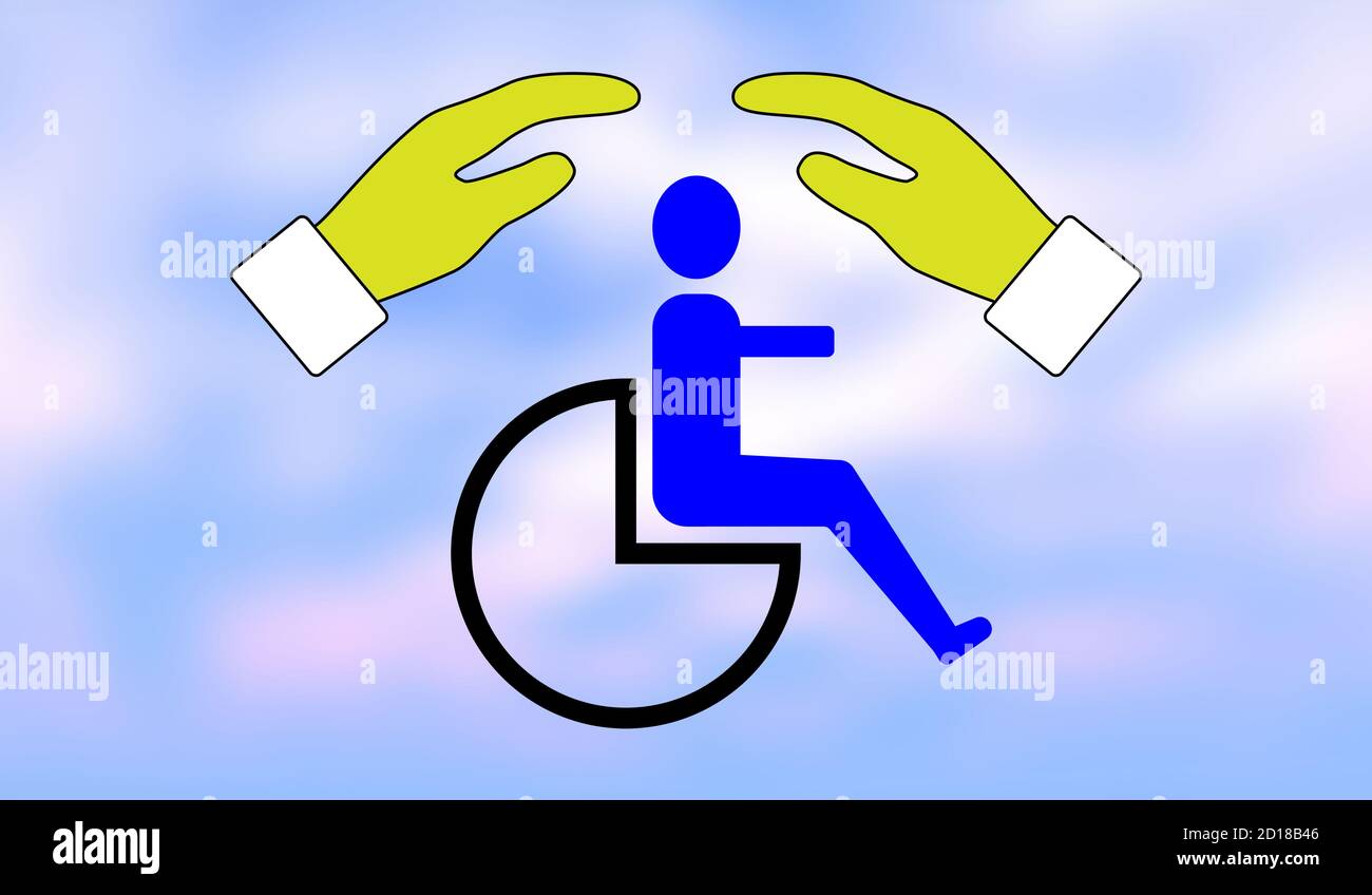 Illustration of a disability insurance concept Stock Photo - Alamy