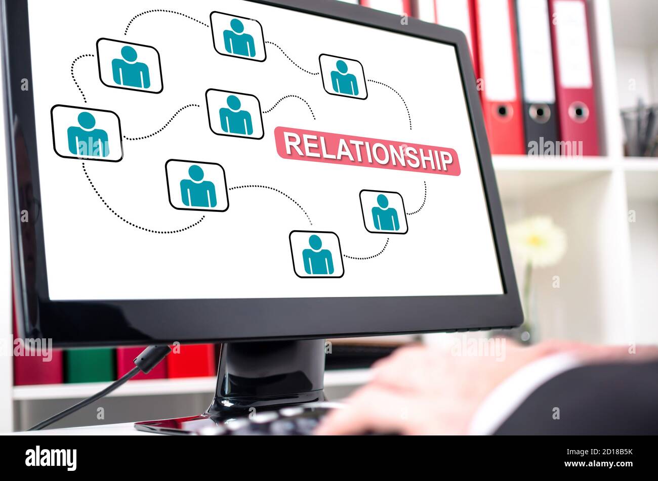Relationship concept shown on a computer screen Stock Photo - Alamy