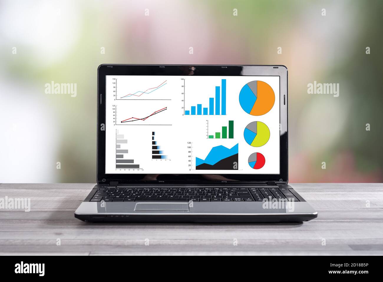 Graphical analysis concept shown on a laptop screen Stock Photo - Alamy