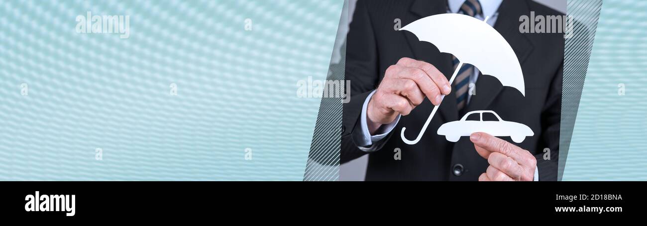 Symbol of car coverage by a general agent Stock Photo - Alamy