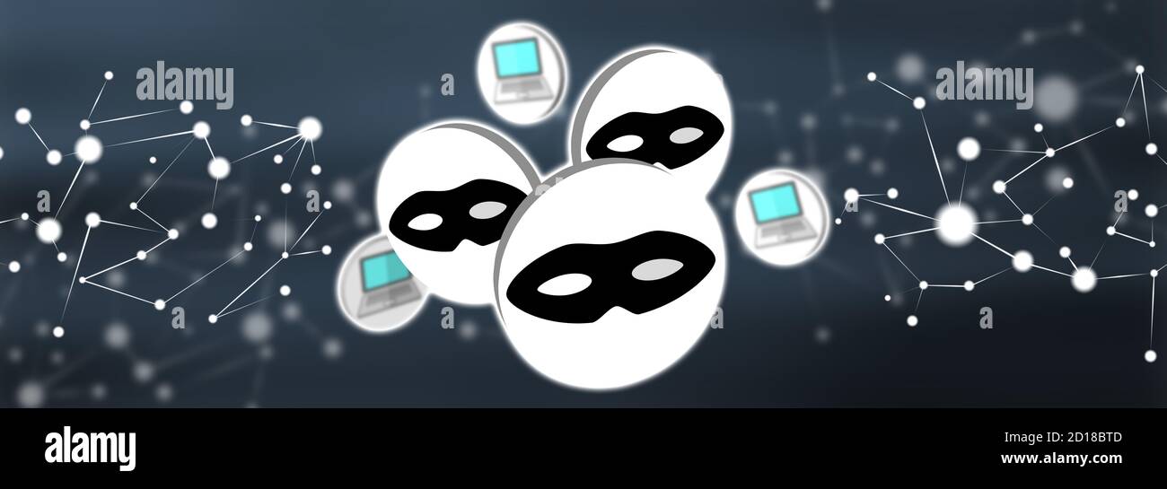 Illustration of a cyber attack concept Stock Photo - Alamy