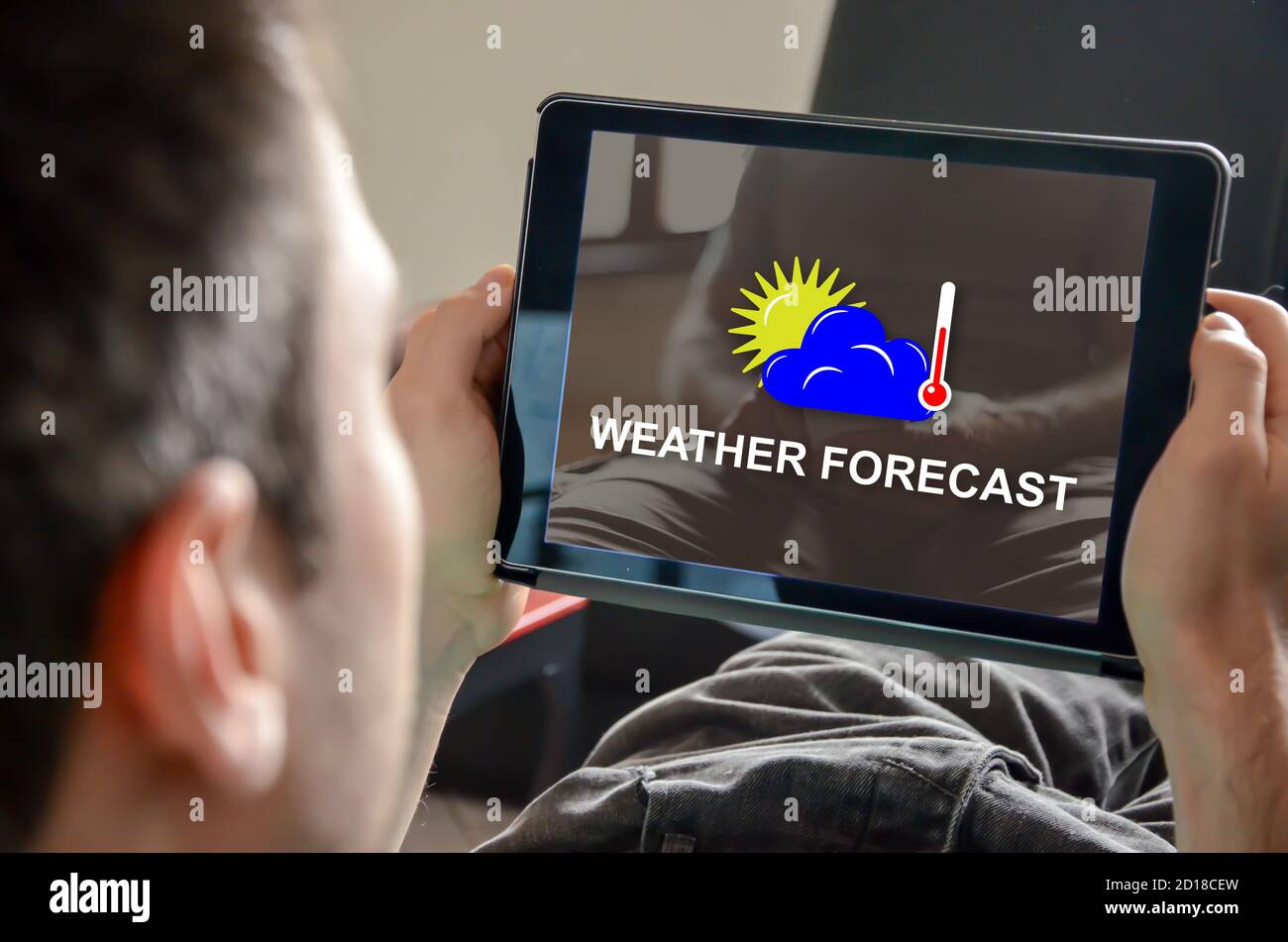 Weather forecast on tablet hi-res stock photography and images - Alamy