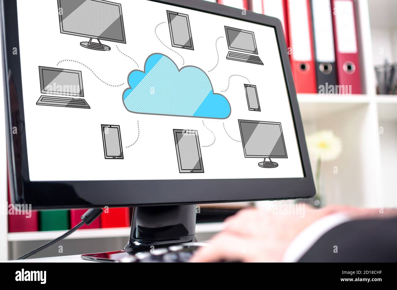 Cloud computing concept shown on a computer screen Stock Photo - Alamy