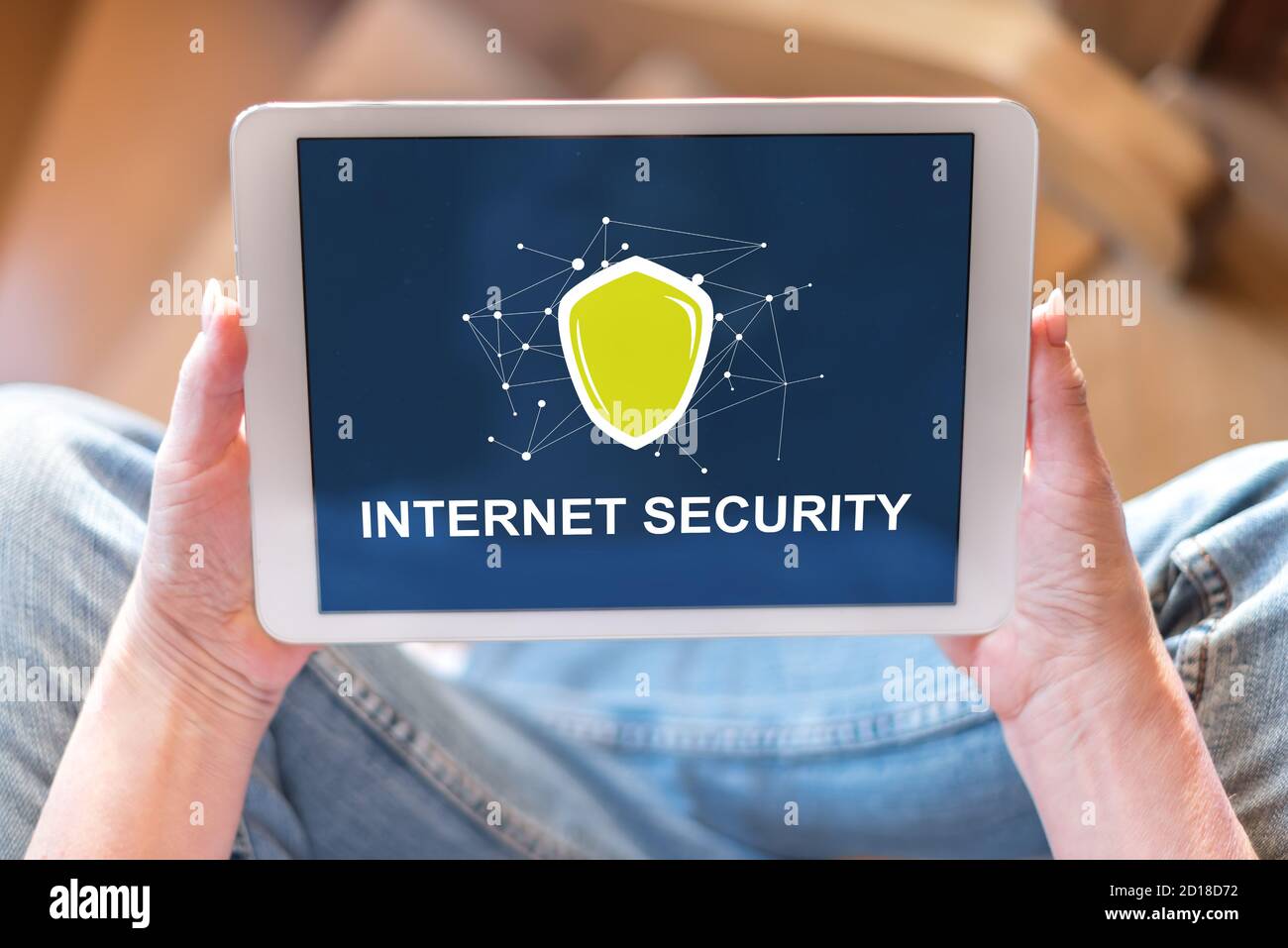 Tablet screen displaying an internet security concept Stock Photo - Alamy