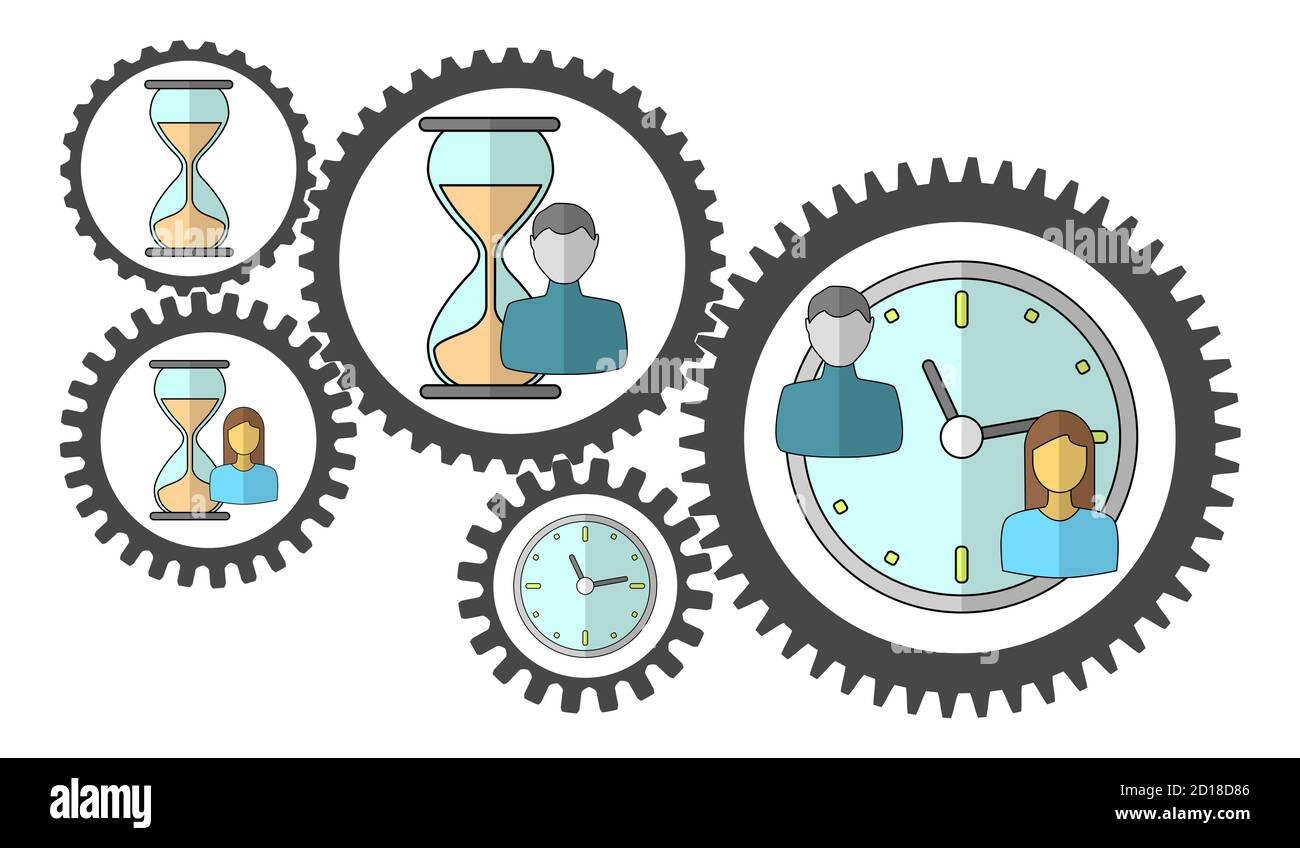 Illustration of a time management concept Stock Photo - Alamy