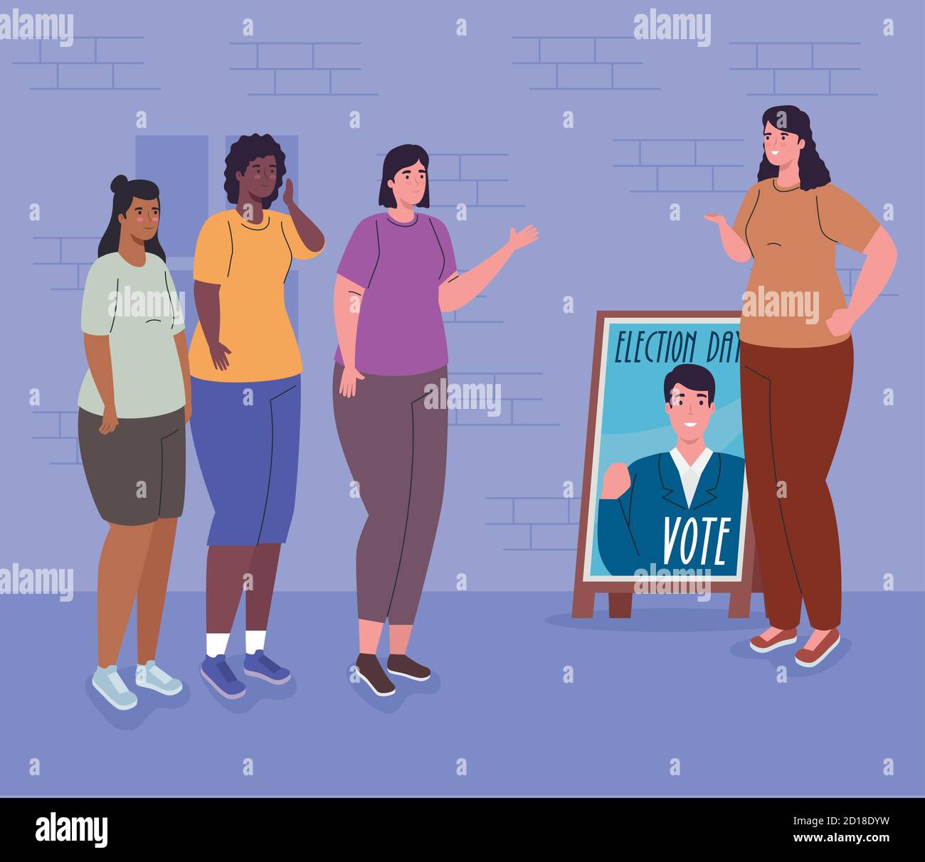 Women cartoons with president banner vector design Stock Vector Image ...